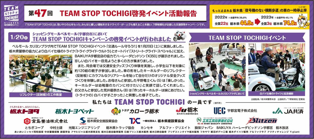 第47回TEAM STOP TOCHIGI啓発イベント活動報告｜活動レポート｜TEAM STOP TOCHIGI｜下野新聞デジタル